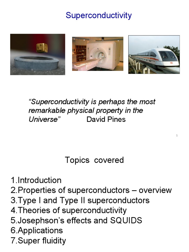 Superconductivity | PDF | Superconductivity | Electrical Resistivity And Conductivity