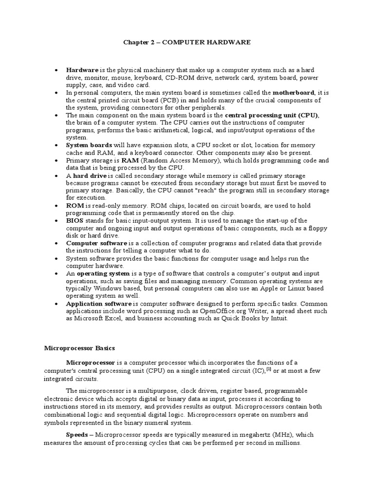 Chapter 2 COM101 | PDF | Read Only Memory | Random Access Memory