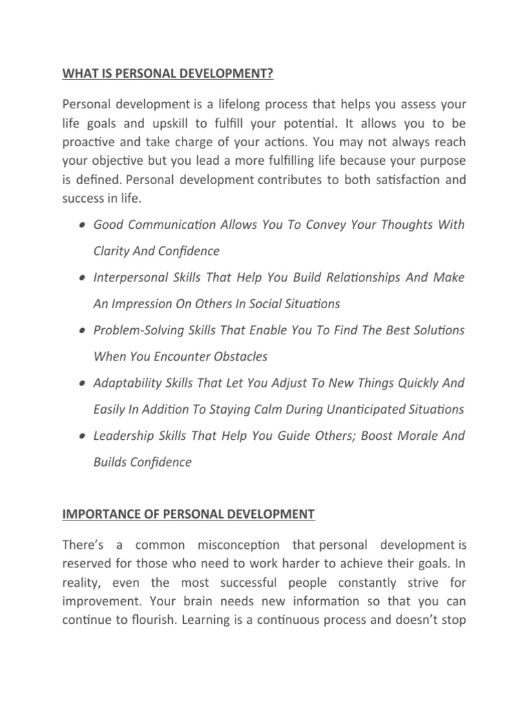What Is Personal Development | PDF | Personal Development | Goal