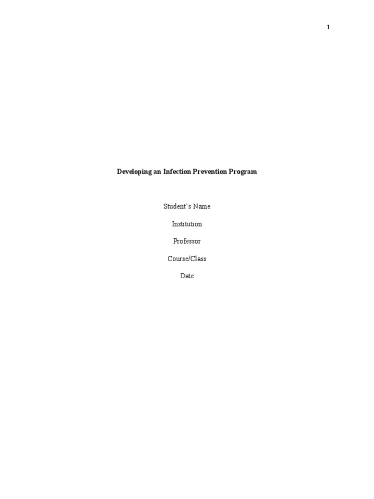 Infection Prevention Program | PDF | Health Care | Preventive Healthcare
