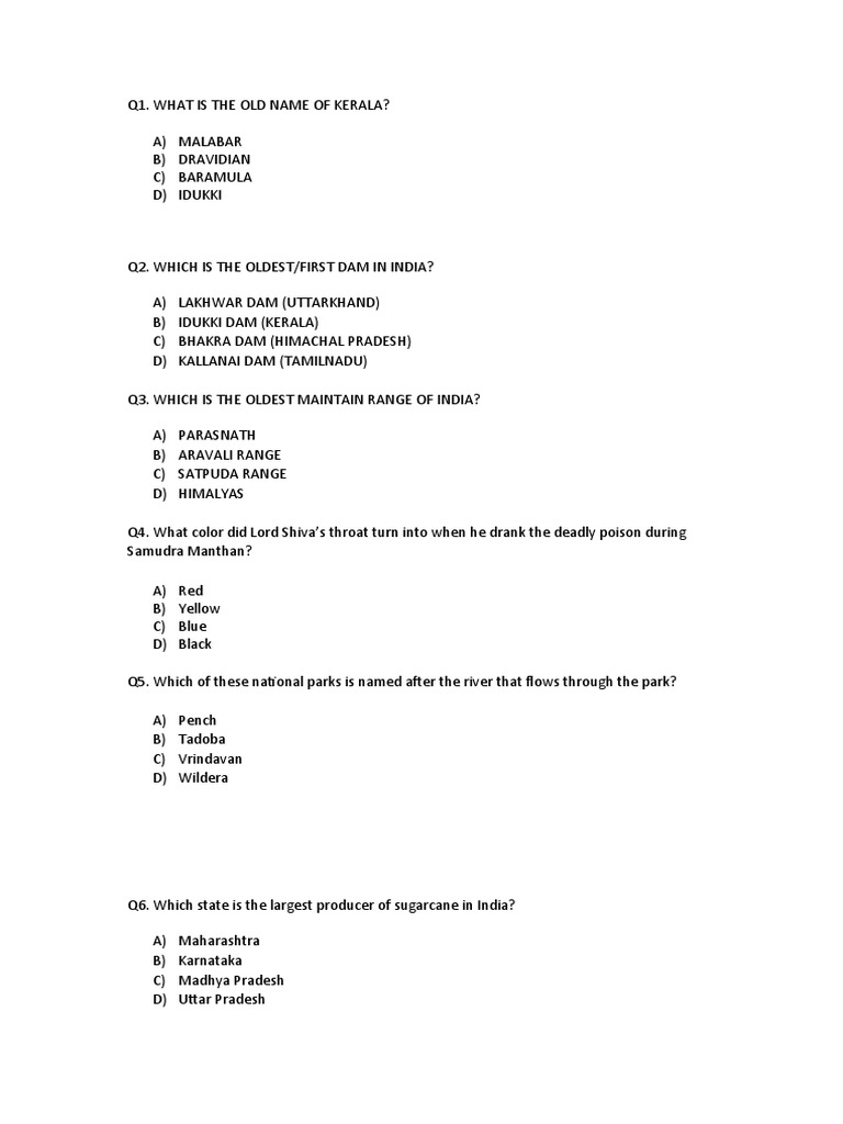 KBC Auidition 15 Questions 2022 FInal | PDF | Politics Of India