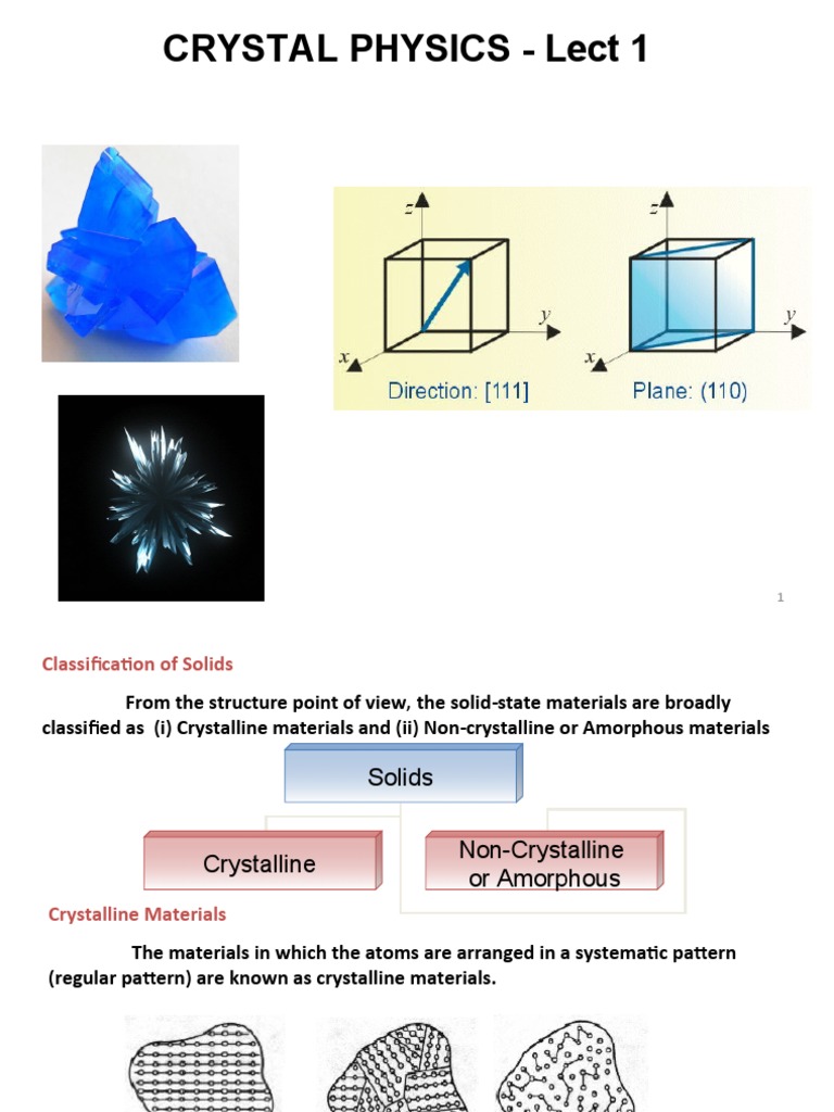 Crystal Physics Lect 1 | PDF | Crystal Structure | Crystal