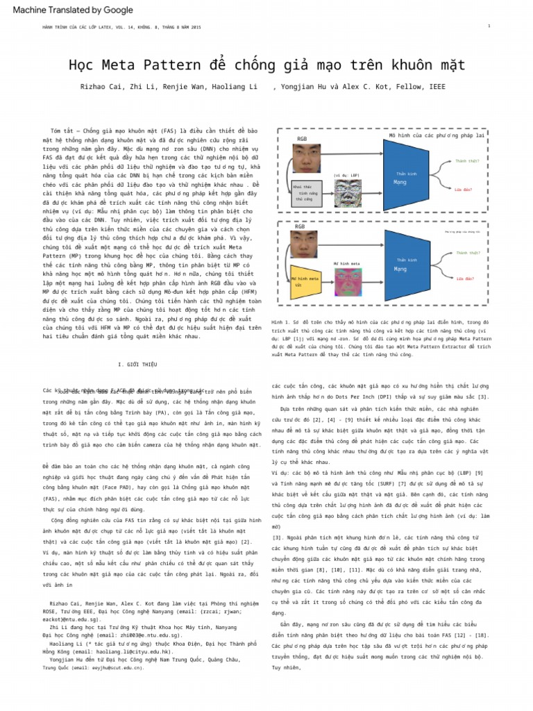 Learning Meta Pattern For Face Anti-Spoofing | PDF