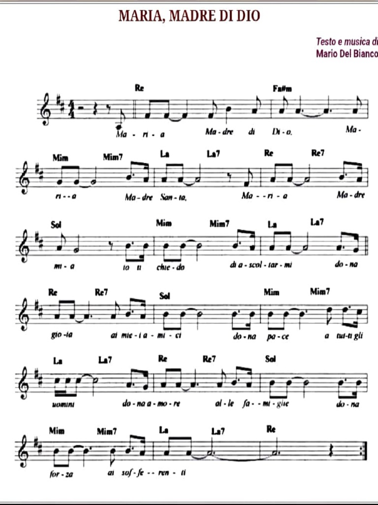 Maria Madre Di Dio Spartito | PDF