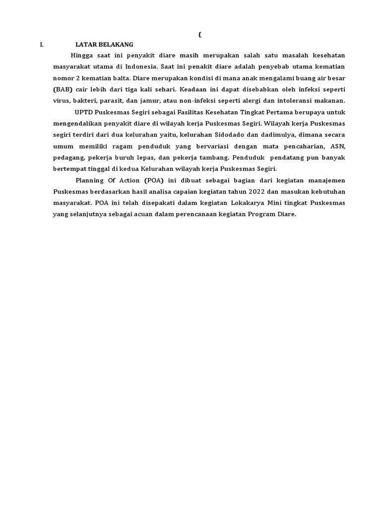 Analisis Program Diare 2022 | PDF