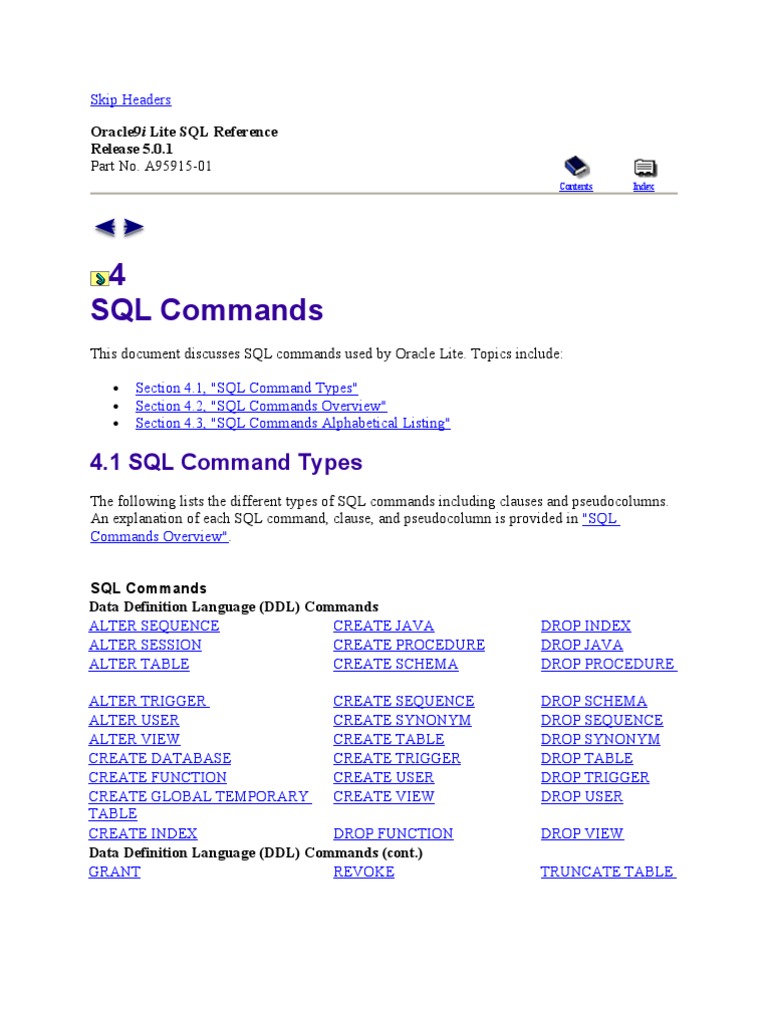 Sql Commandsoracle Relational Database Sql 5405