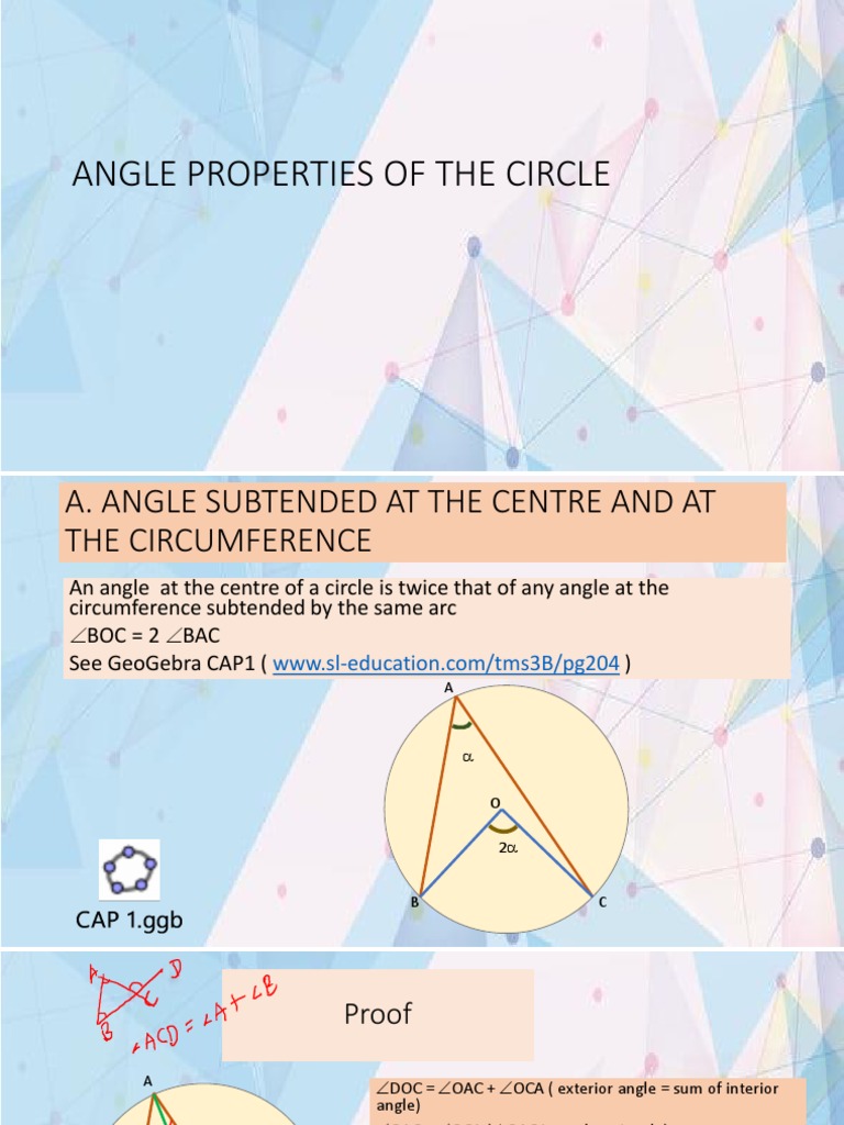 Circle Angle Properties Explained | PDF | Circle | Angle