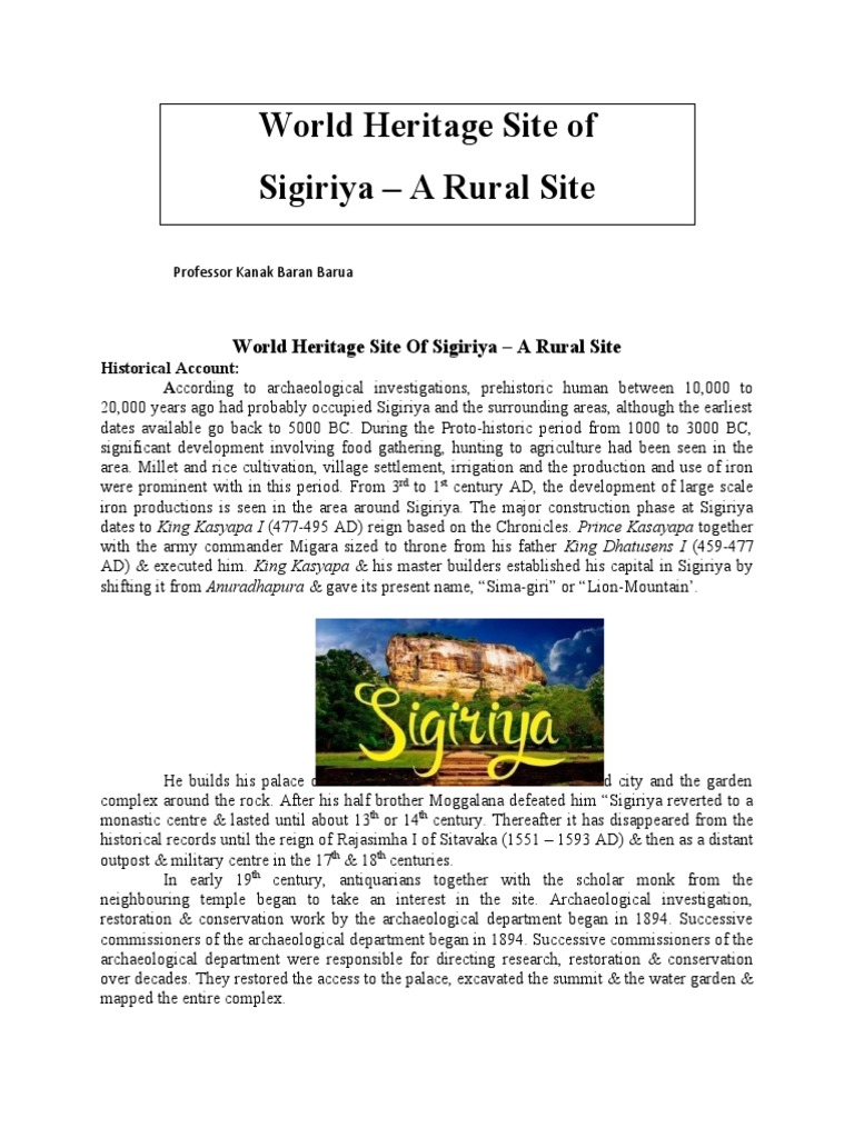 Sigiriya World Heritage | PDF