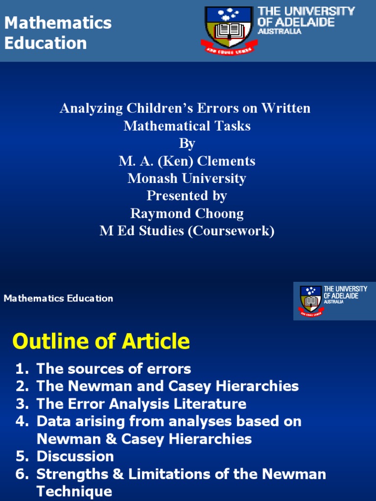 Analyzing Children's Errors On Written Math Tasks | PDF | Mathematics | Data