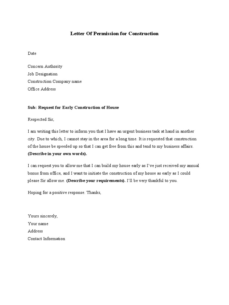 Urgent House Construction Permission Request | PDF
