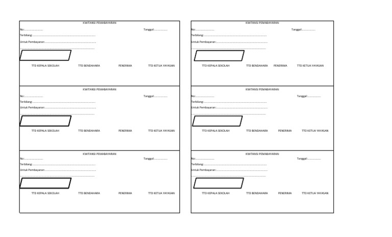 Contoh Kwitansi Pembayaran Sekolah | PDF
