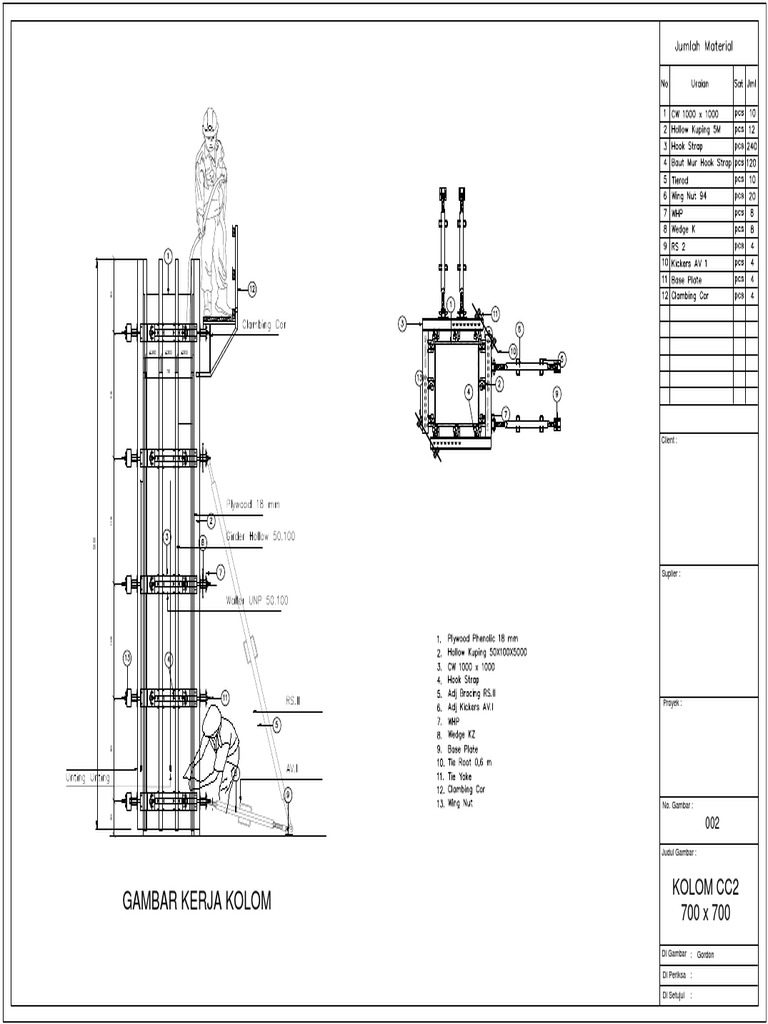Bekisting Kolom 700x700x5000 | PDF