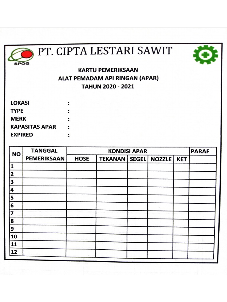Kartu Apar PKS CLS | PDF