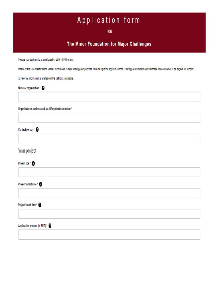 Small Grants Application Form | PDF