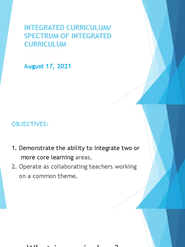 1-Integrated Curriculum AY 2021-2022 | PDF | Curriculum | Interdisciplinarity