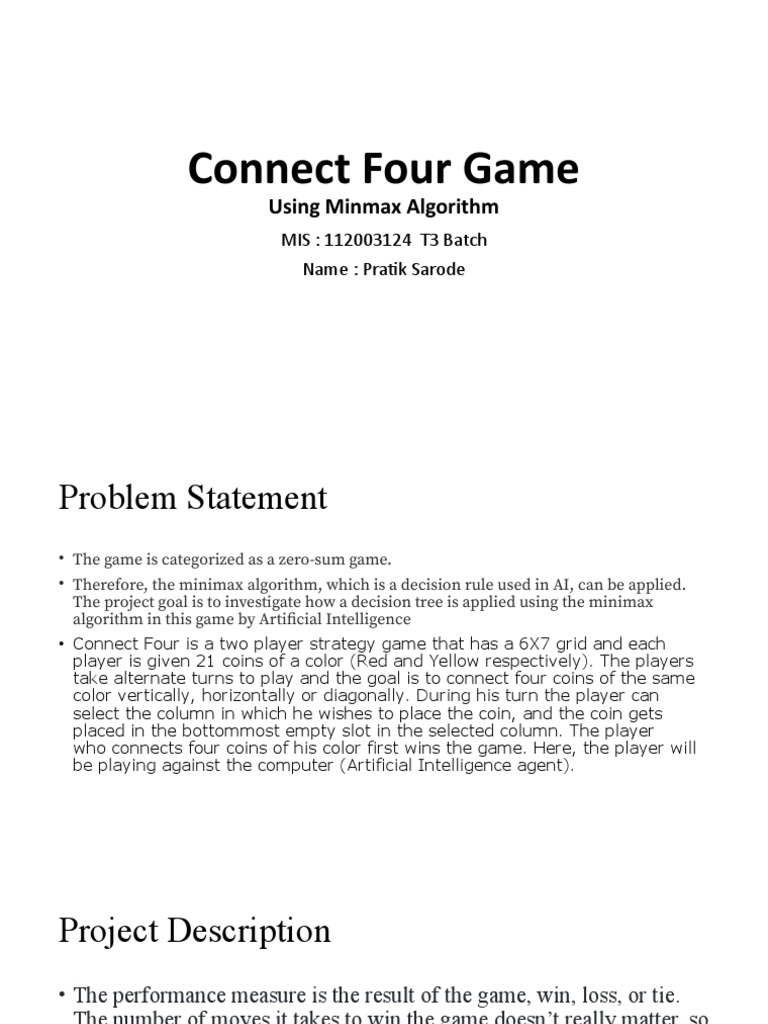 Connect Four Game | PDF | Artificial Intelligence | Intelligence (AI ...