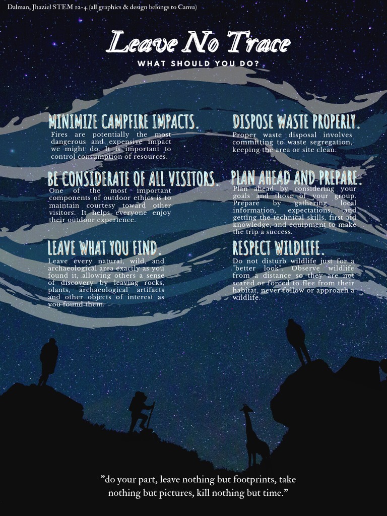 Poster Leave No Trace Principle by Dalman, Jhaziel | PDF | Natural ...