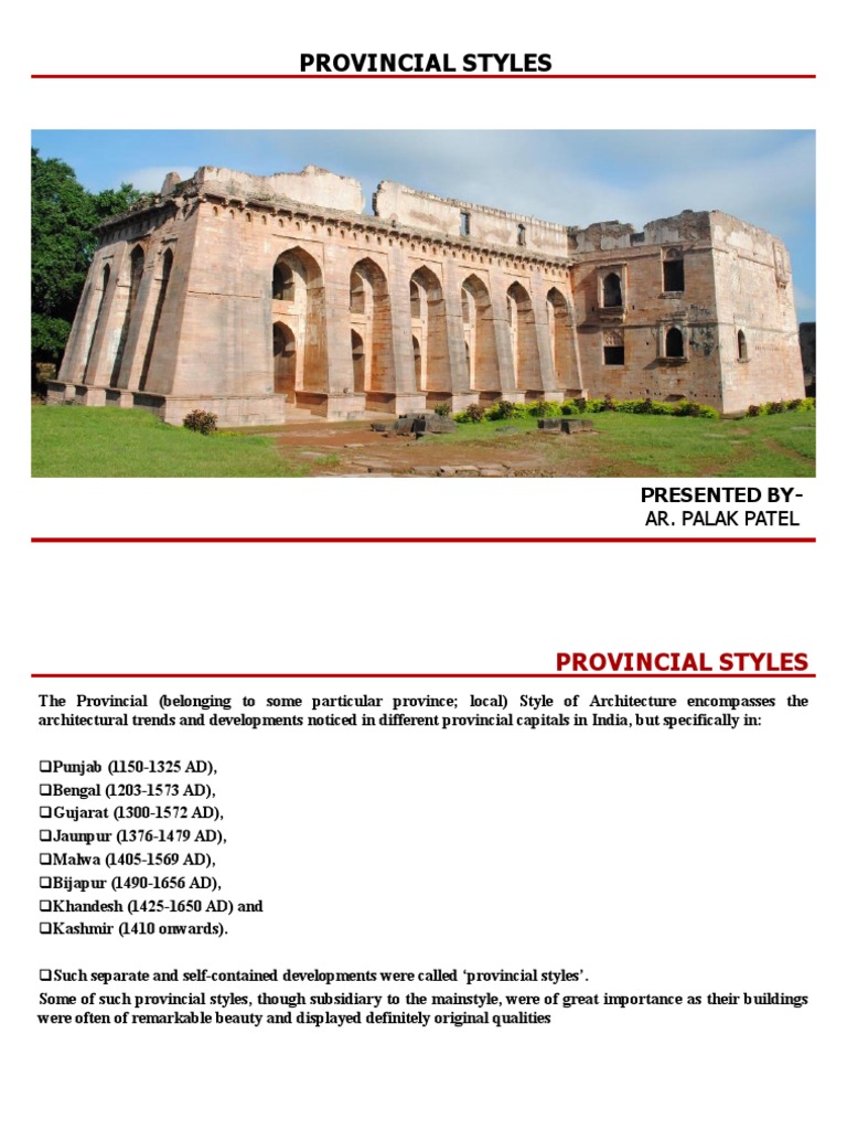 UNIT-3 Provincial Styles | PDF | Architectural Design | Architecture