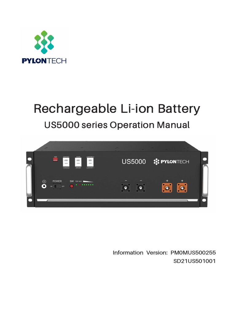 Pylontech US5000C 4,8KWh 48V | PDF | Power Inverter | Battery Charger