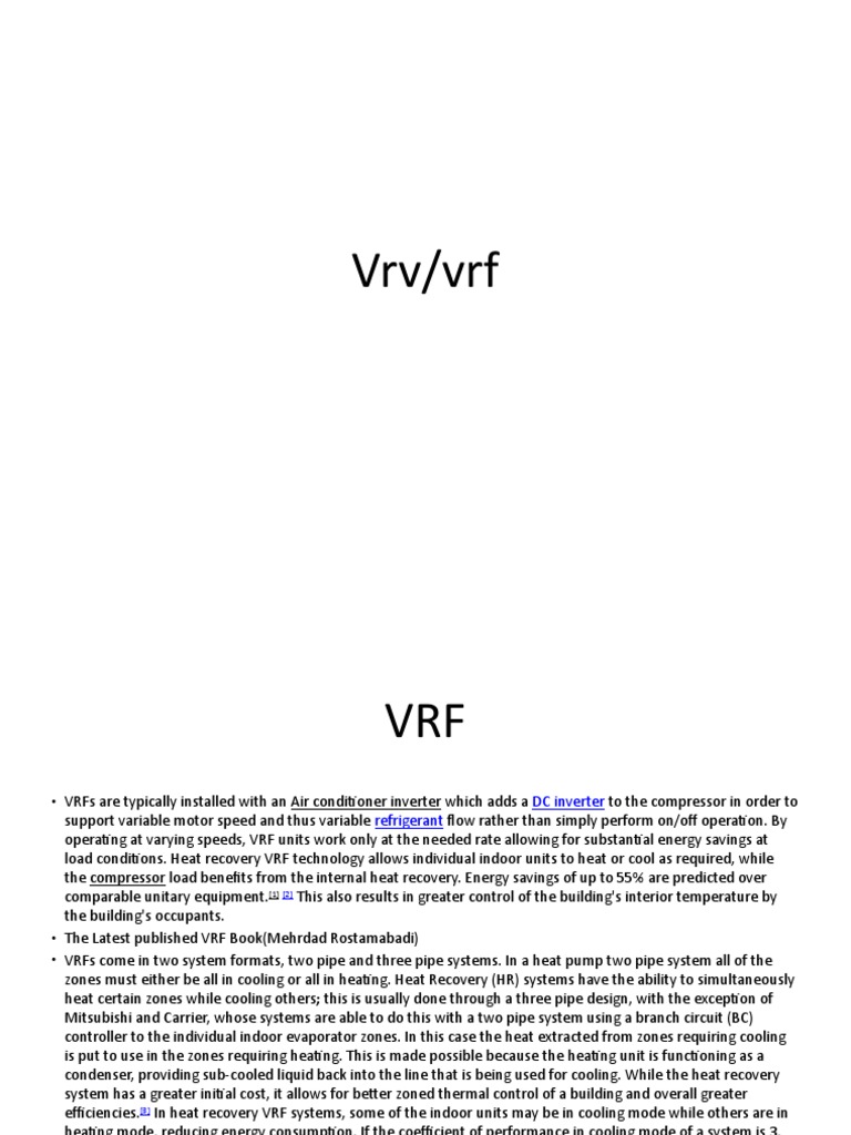 Services VRV | PDF | Air Conditioning | Mechanical Engineering
