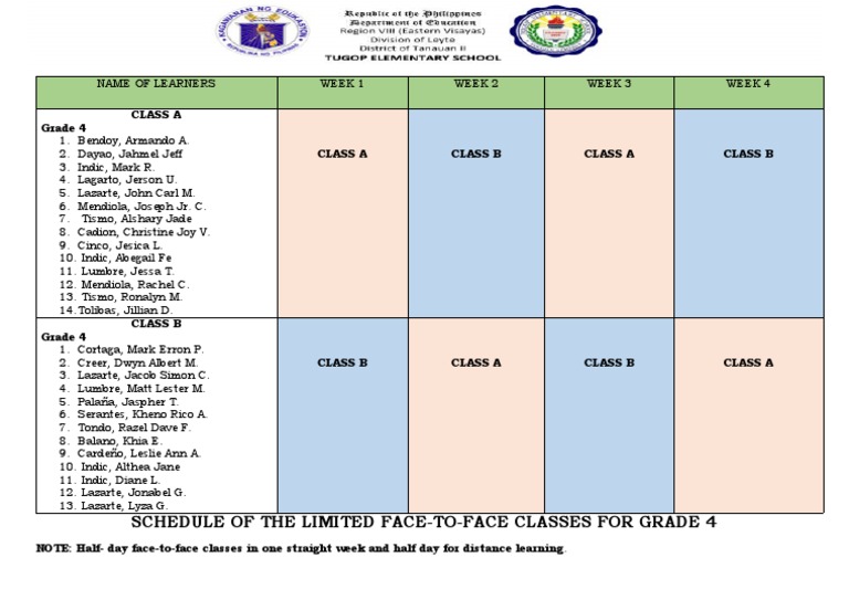 Schedule of F2F | PDF