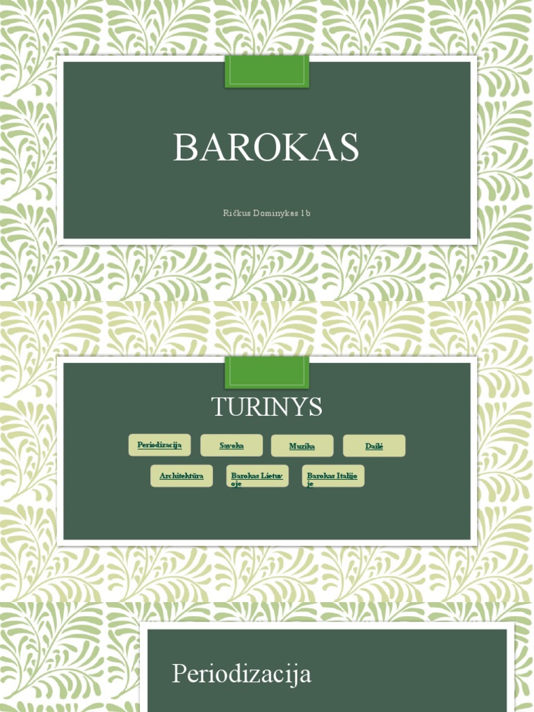 Barokas (Menas, Muzika, Architektūra) | PDF