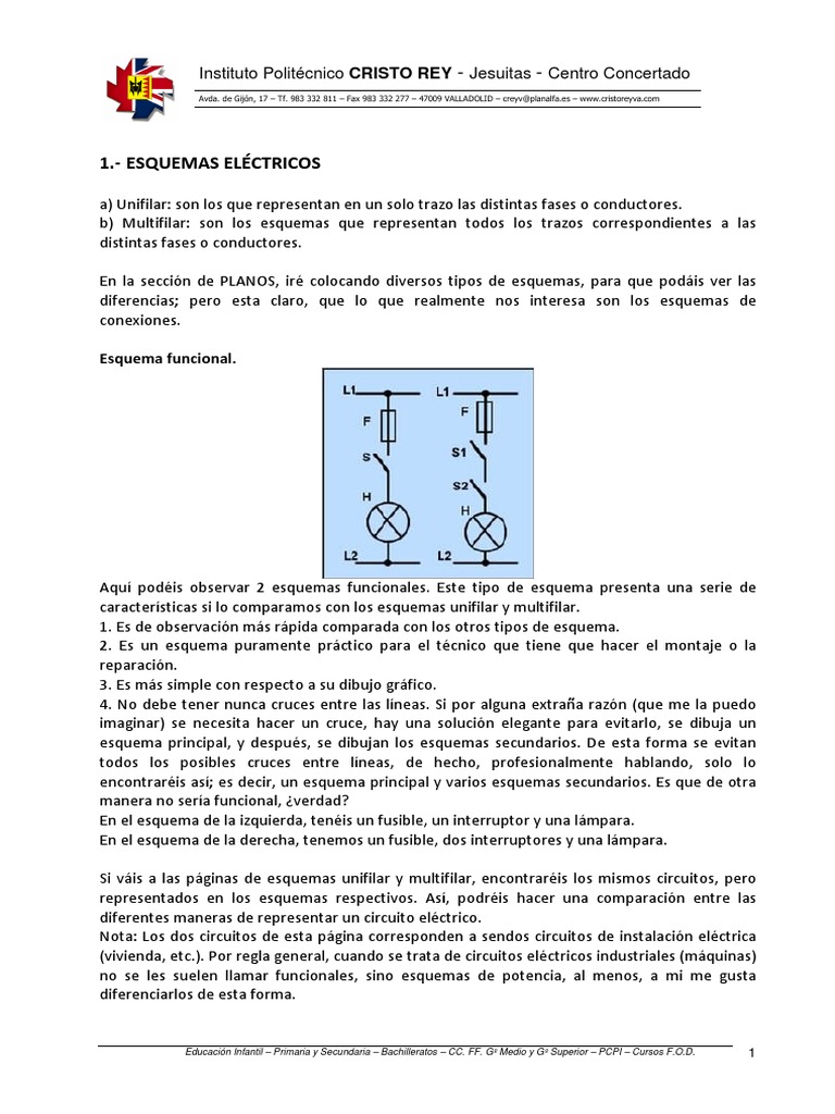 Tipos de Esquemas Eléctricos PDF | PDF | Ingenieria Eléctrica
