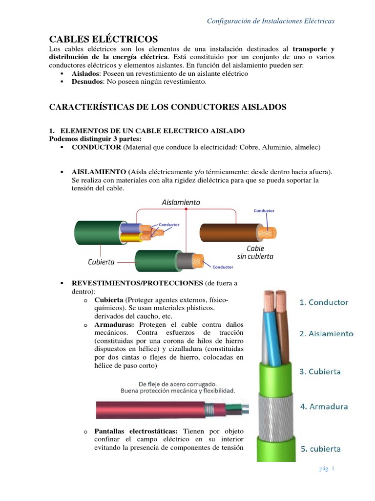 Nomenclatura y Tipos de Cables Eléctricos | PDF | Aislador ...