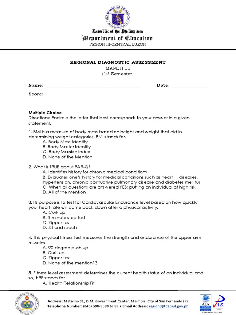 HOPE-11 1st Semester Assessment Tool | PDF | Hyperthermia | Hypothermia