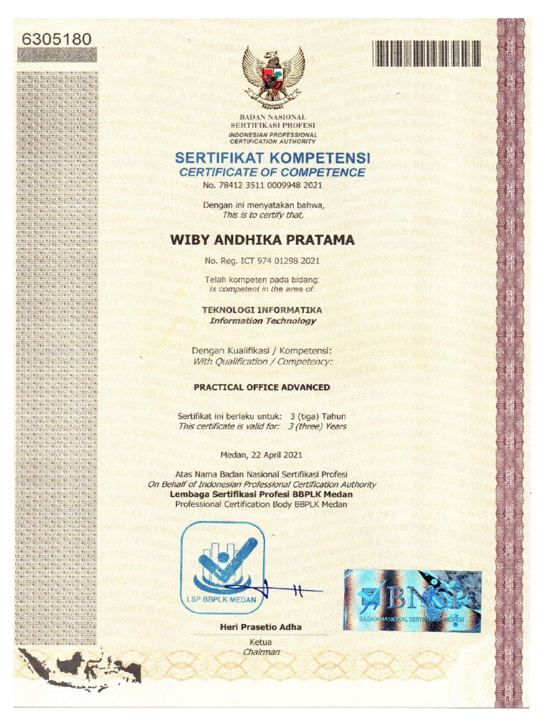 Sertifikat Kompetensi | PDF