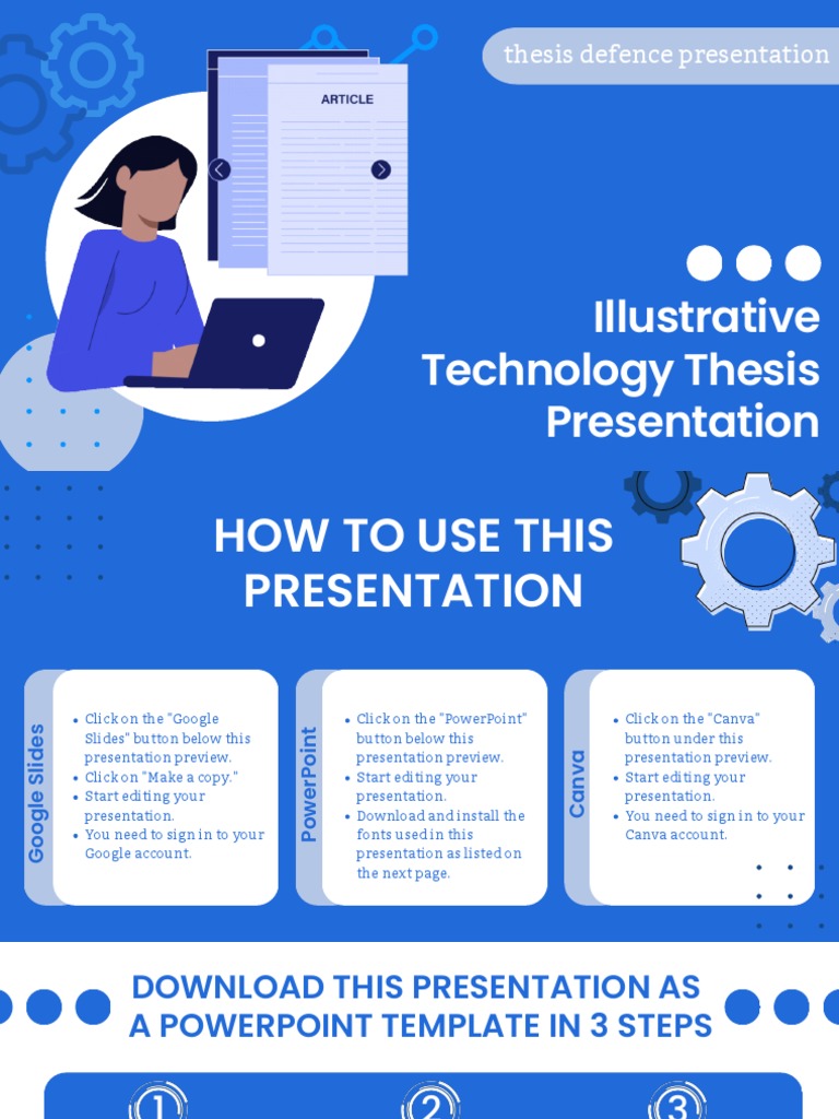 Bright Blue and White Illustrative Technology Thesis Presentation ...