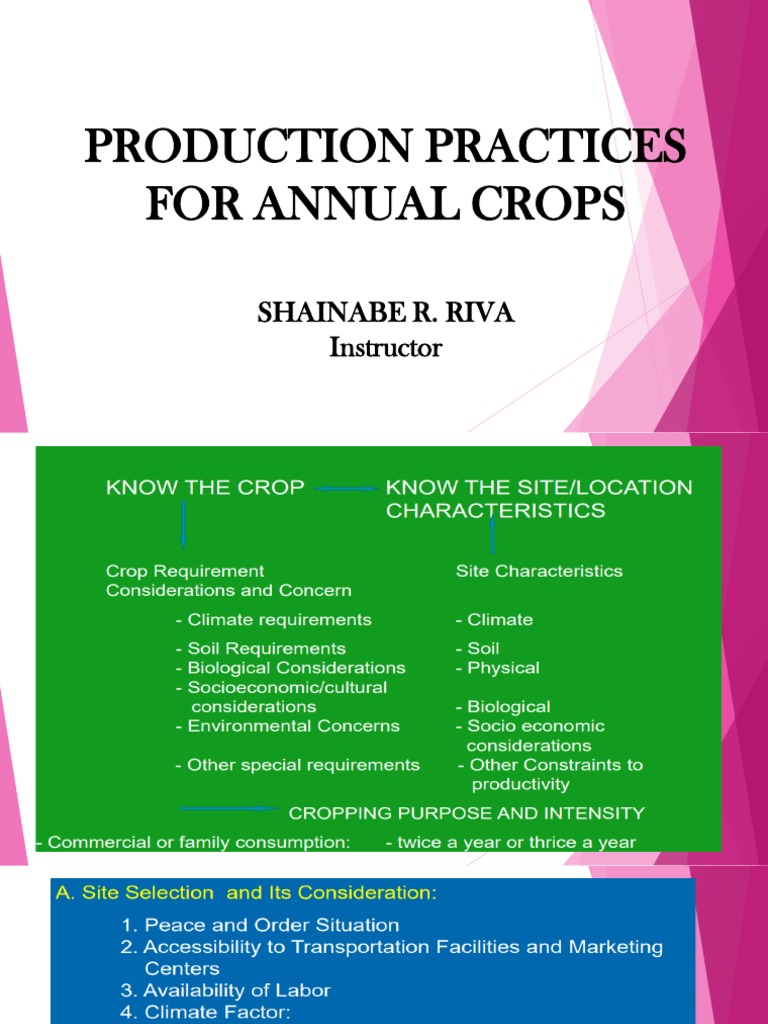 Module 7. Production Practices For Annual Crops | PDF