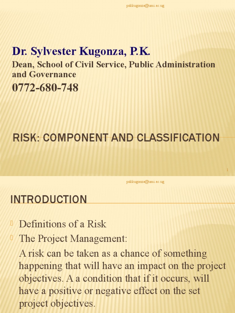 DPPM RISK COMPONENT AND CLASSIFICATION Assignment Included - PPTX (Read-Only) | PDF | Risk ...