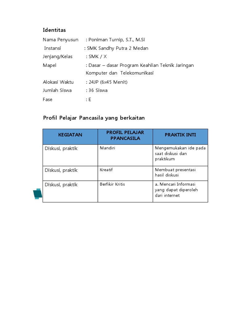 Modul Ajar DPK TJKT - Job Profile - 2 | PDF
