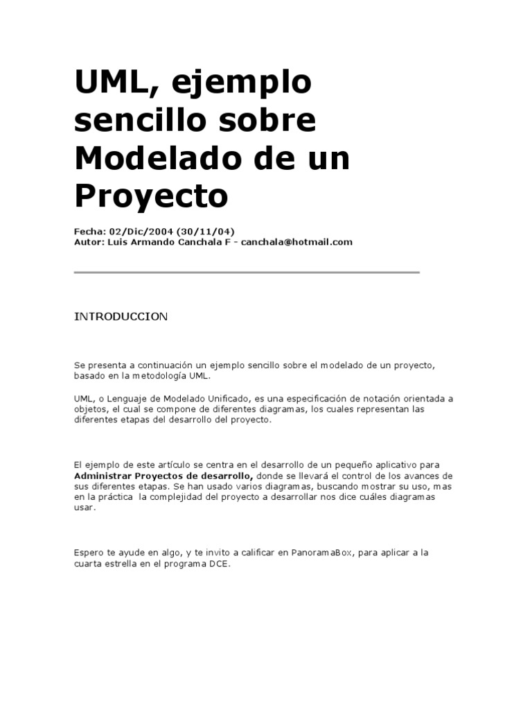 A Thorough Explanation of a Simple UML Project Modeling Example | PDF ...