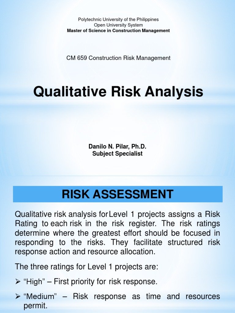 CM659-Module 4 - Qualitative Risk Analysis | PDF | Risk | Risk Management