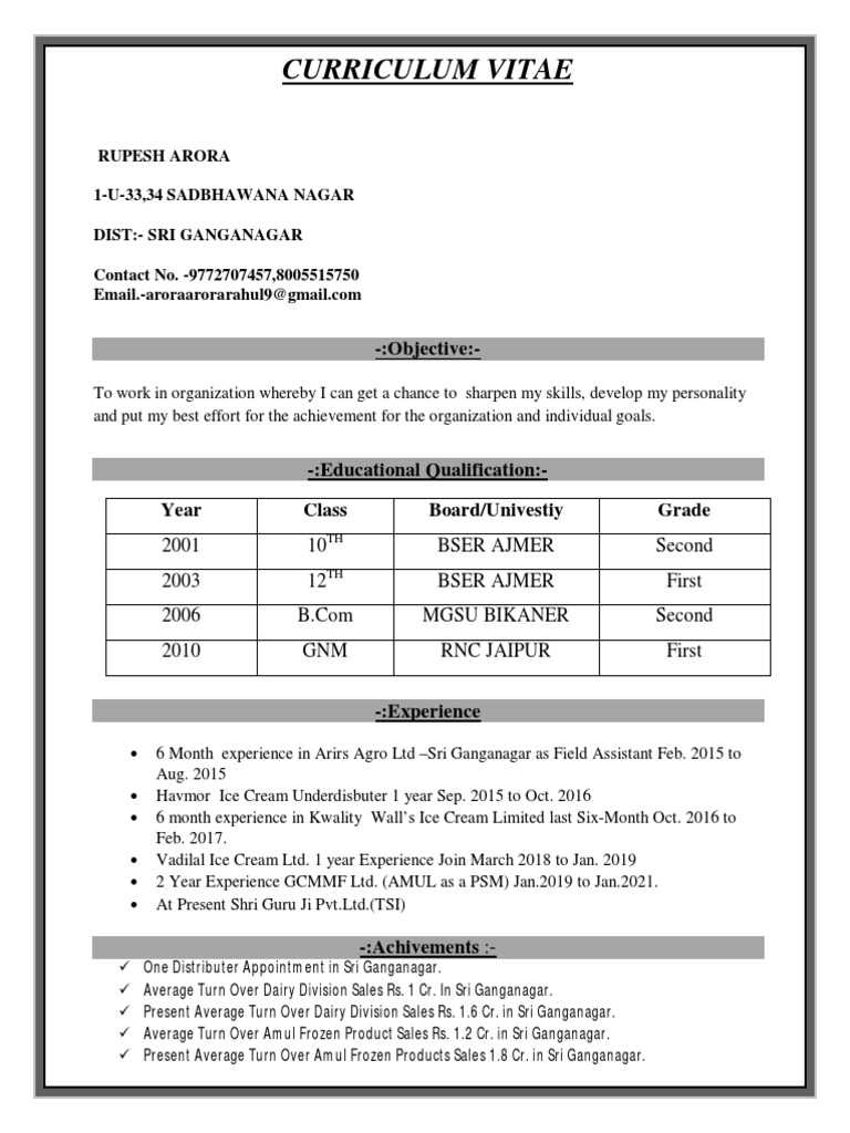 Rupesh Arora's Professional Profile | PDF
