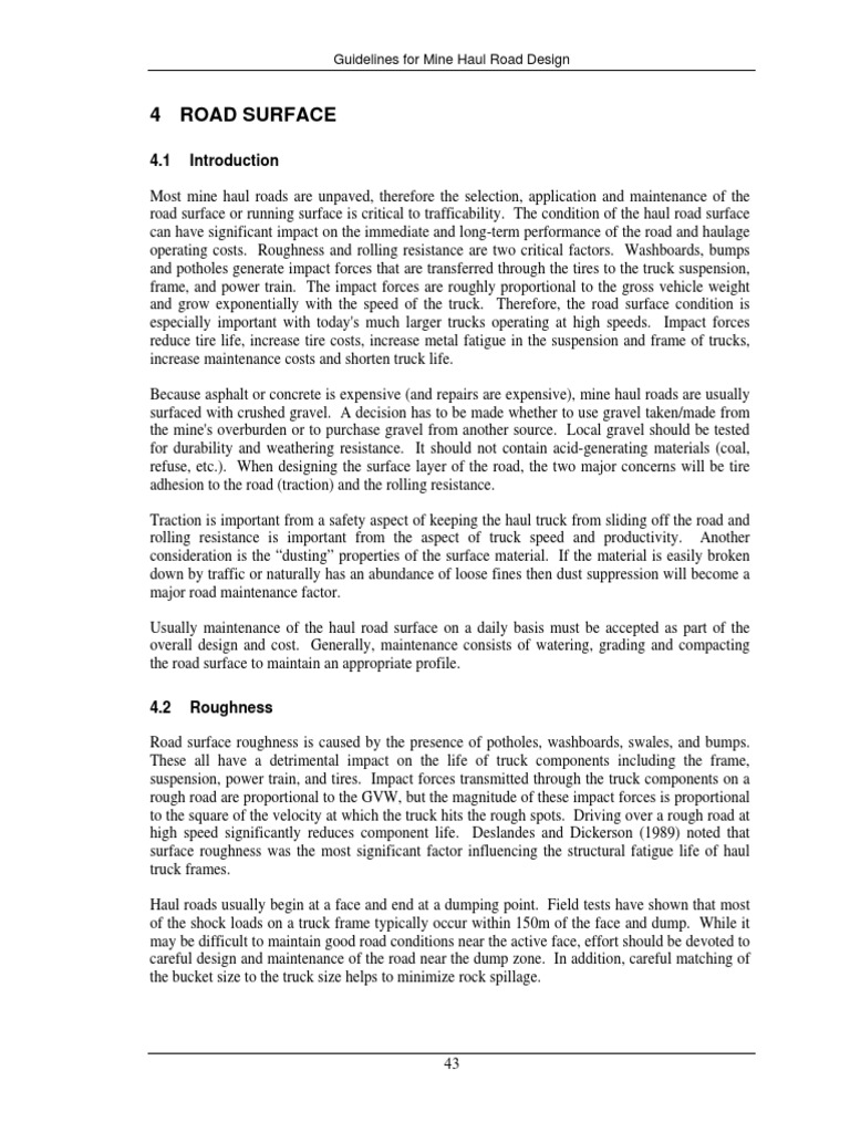 Haul Road Design Guidelines-2 | PDF | Road | Road Surface