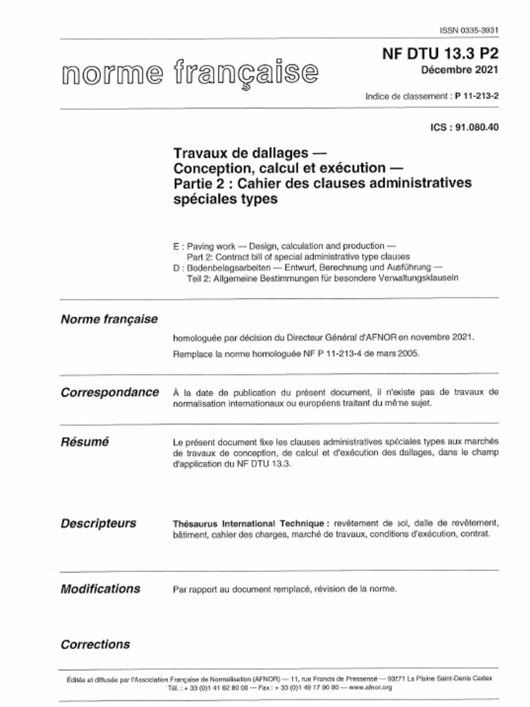 DTU 13-3 Partie 2 Décembre 2021 | PDF