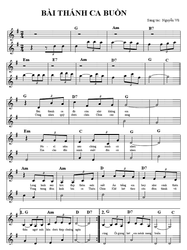 Bai Thanh Ca Buon - G | PDF