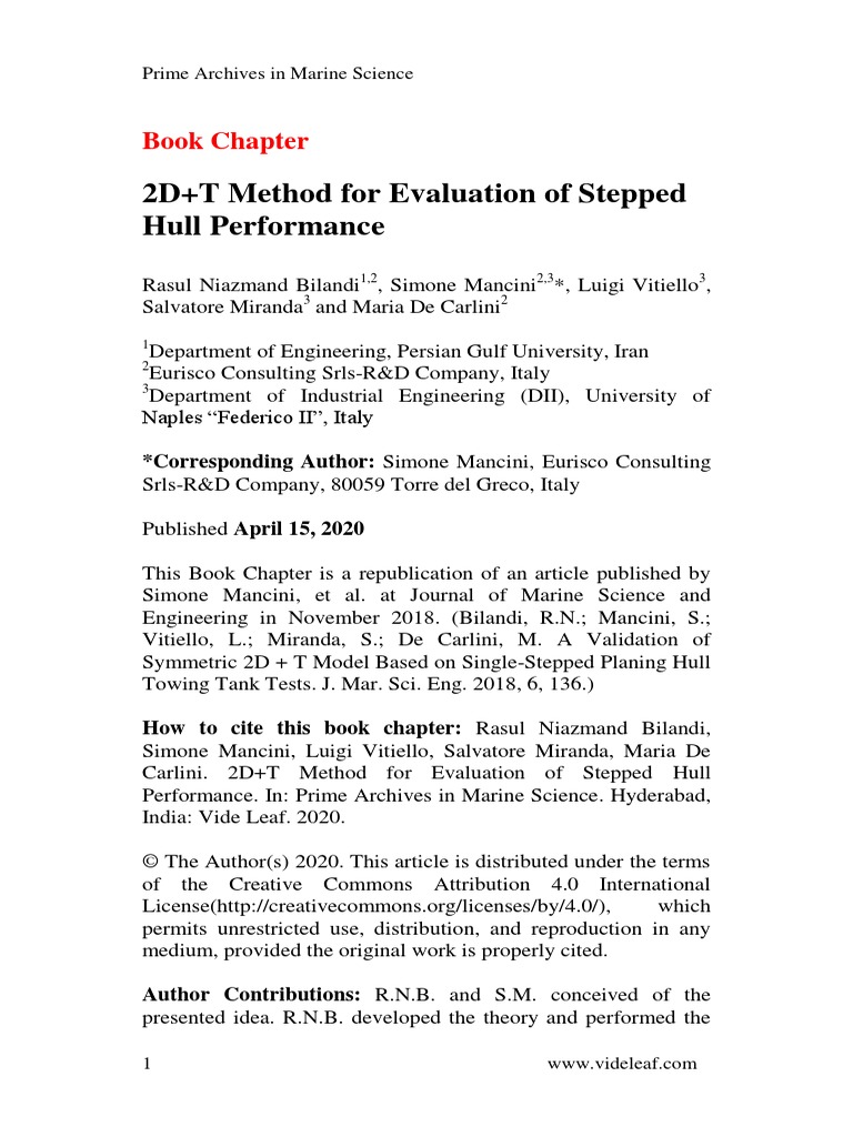 2D T Method For Evaluation of Stepped Hu | PDF | Hull (Watercraft ...