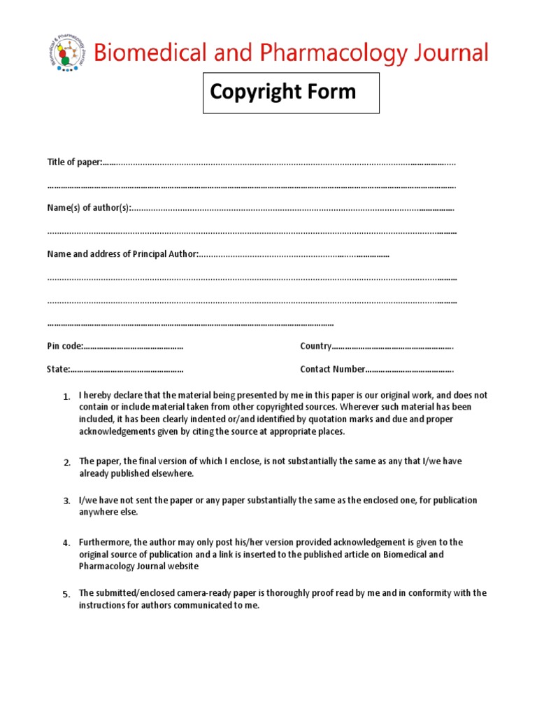 BPJ Copyright Form | PDF