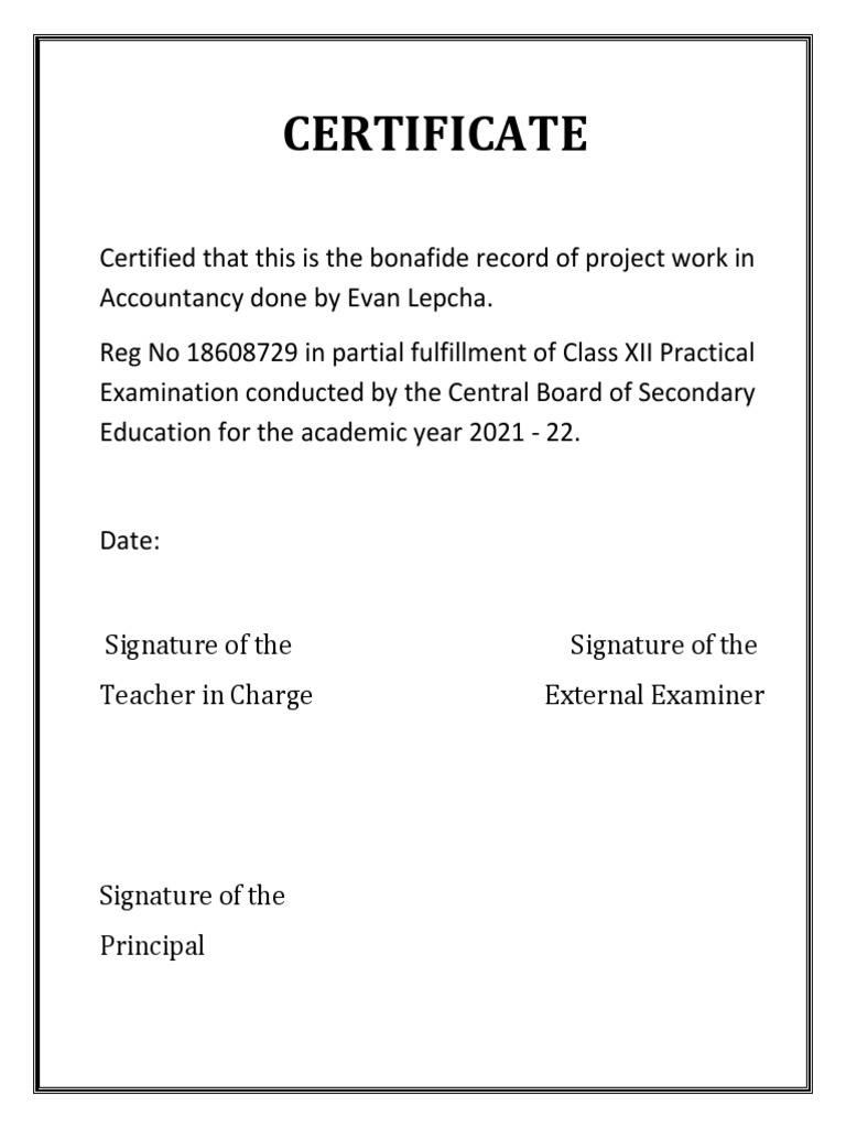 Accountancy Certificate | PDF