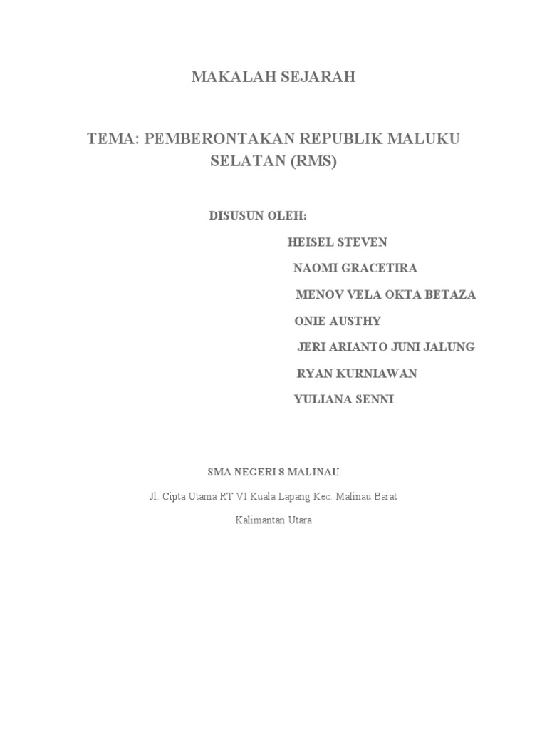 Pemberontakan RMS di Maluku Selatan | PDF
