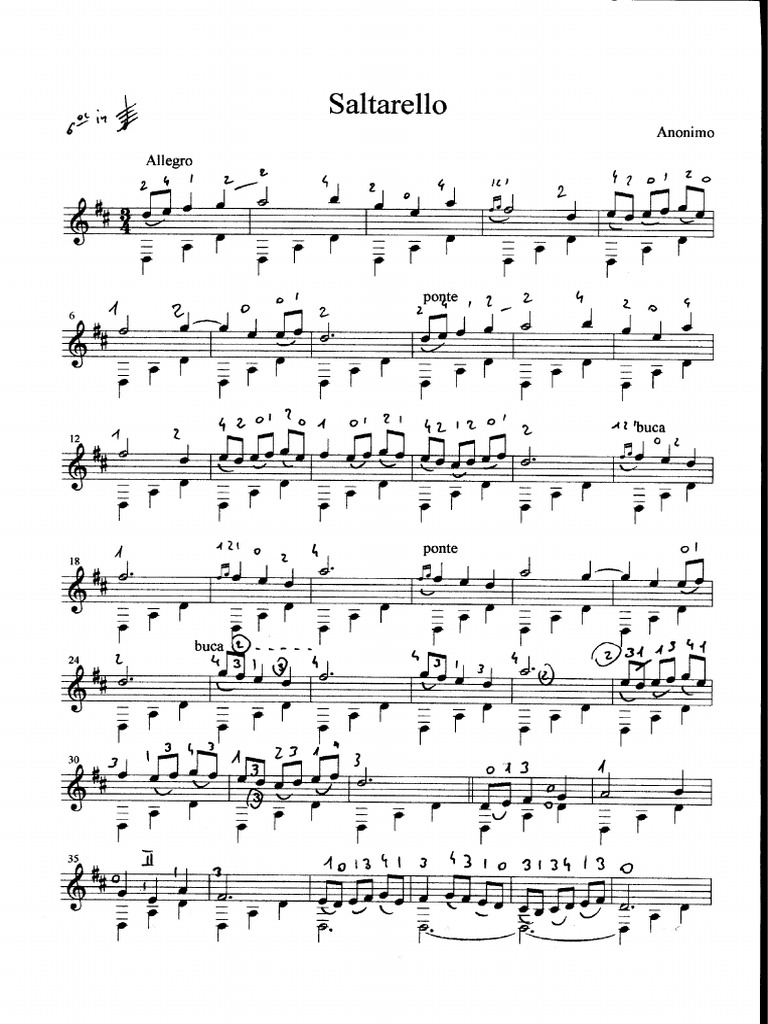 Anonimo - Saltarello - Guitar | PDF
