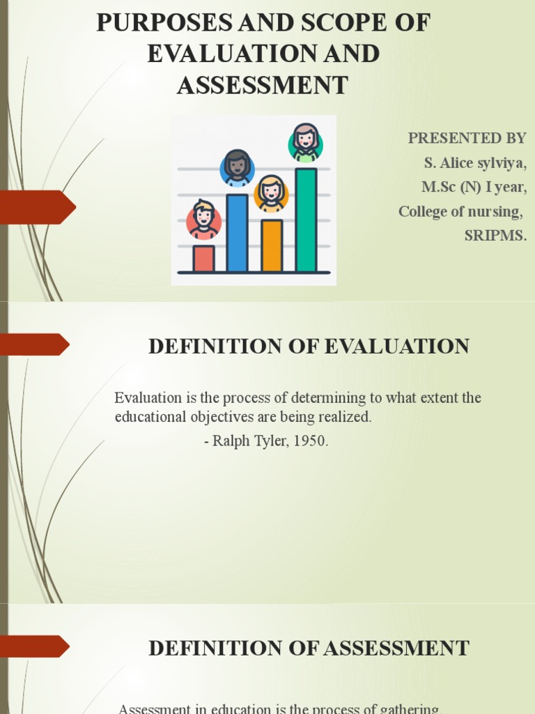 Purposes and Scope of Evaluation and Assessment | PDF