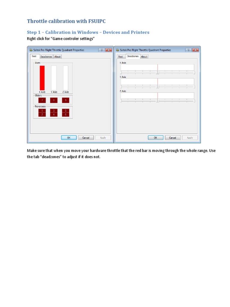FSUIPC Throttle Calibration | PDF