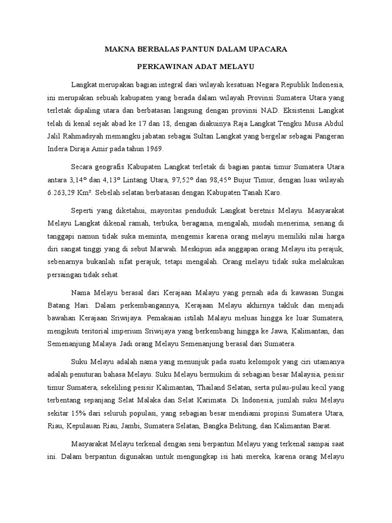 Makna Berbalas Pantun dalam Pernikahan | PDF