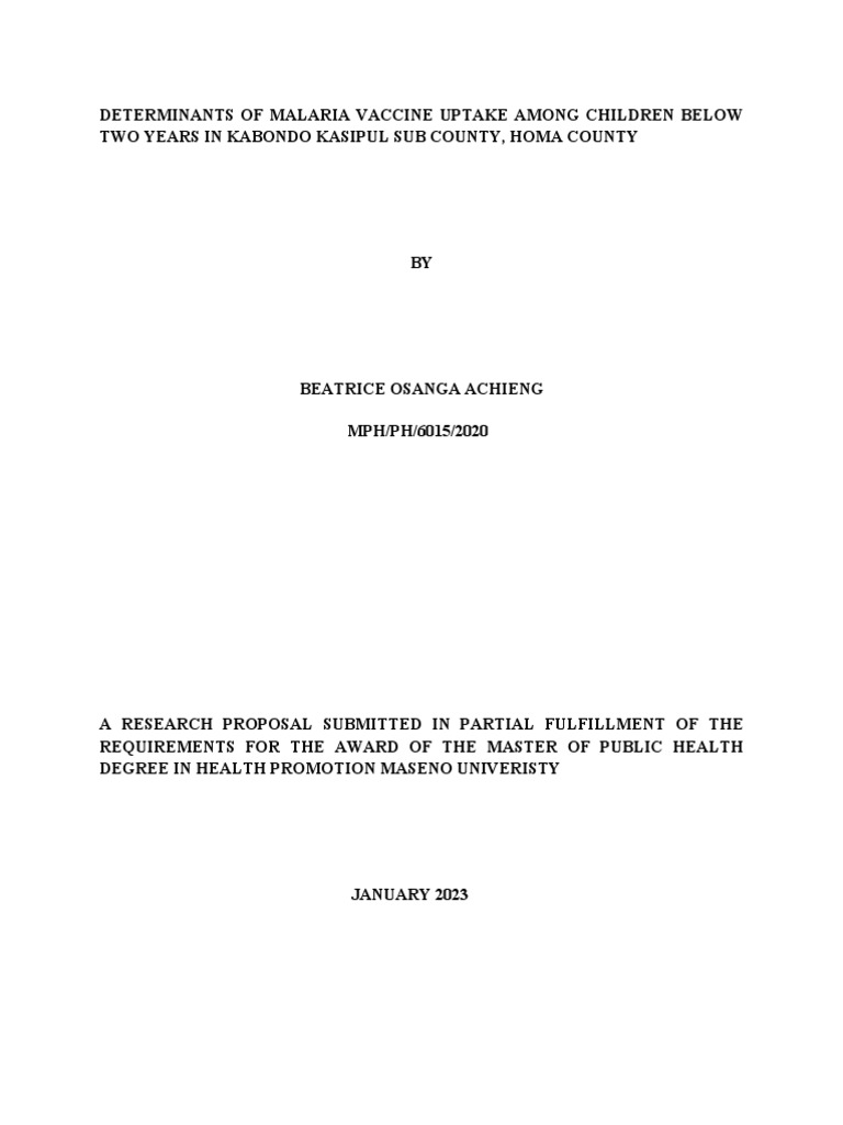 Research Sample | PDF | Malaria | World Health Organization