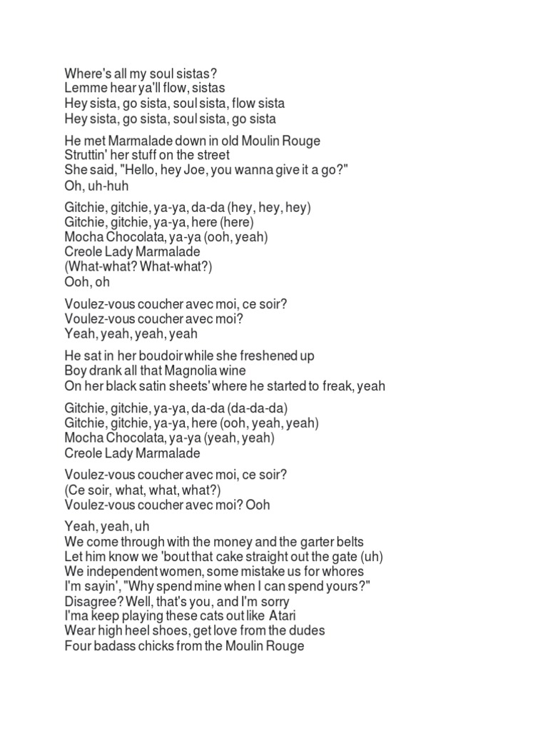 Lady Marmalade Pdf